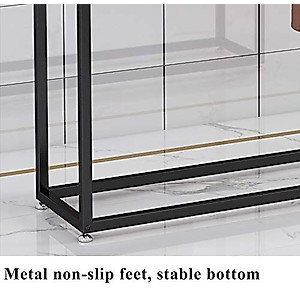 Floor Freestanding Towel Rack,2 Tier 4-Bar Metal Towel Holder, Towel Bar Stand Storage for Bathroom, Kitchen, Laundry Room, Bedroom, Outdoor Pool,Hotel,Black,85cm/33inch