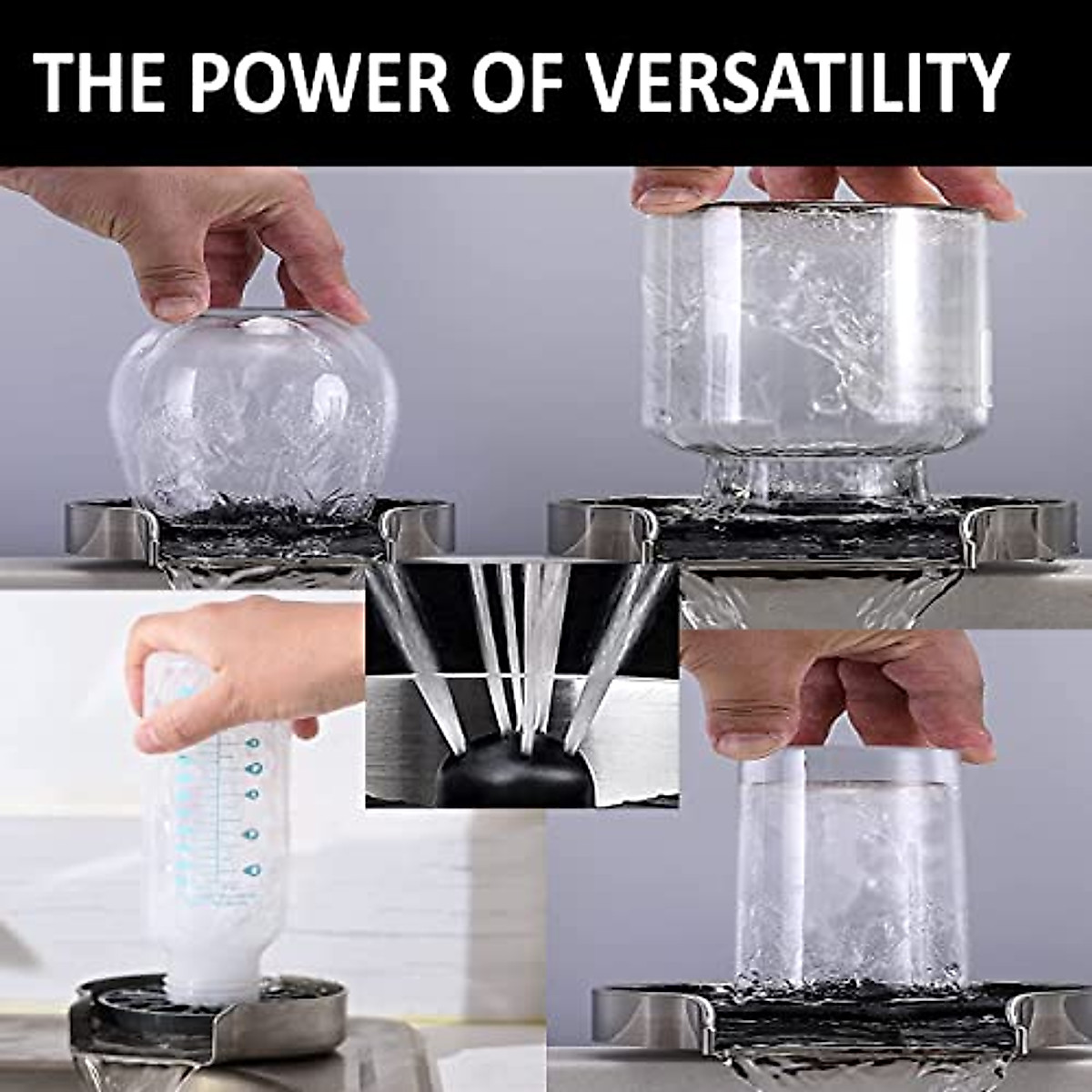 House & Kitchen Co. , Kitchen Sink Accessories, Bottle Washer for Sink, Glass Cleaner Tool, Baby Bottle Washer, Bar Glass Rinser