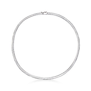 Ross-Simons Italian 4mm 14kt White Gold Omega Necklace. 20 inches
