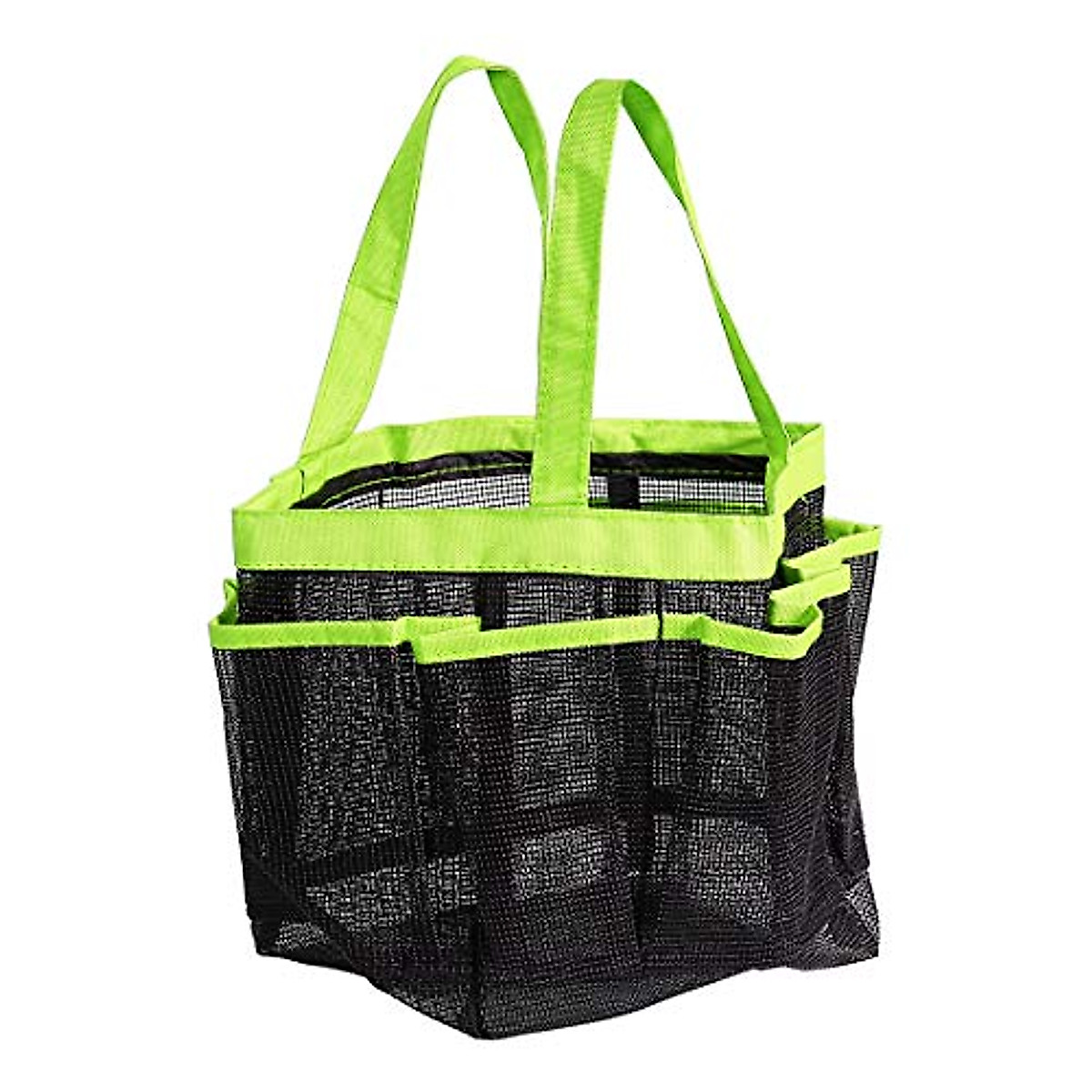 uxcell Portable Caddy with 7 Mesh Storage Pockets, Quick Dry Shower Tote Bag Oxford Hanging Toiletry and Bath Organizer for Shampoo, Conditioner, Soap Other Bathroom Accessories, Green