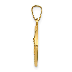 IceCarats 14K Yellow Gold Saint Barbara Medal Necklace Charm Pendant Only