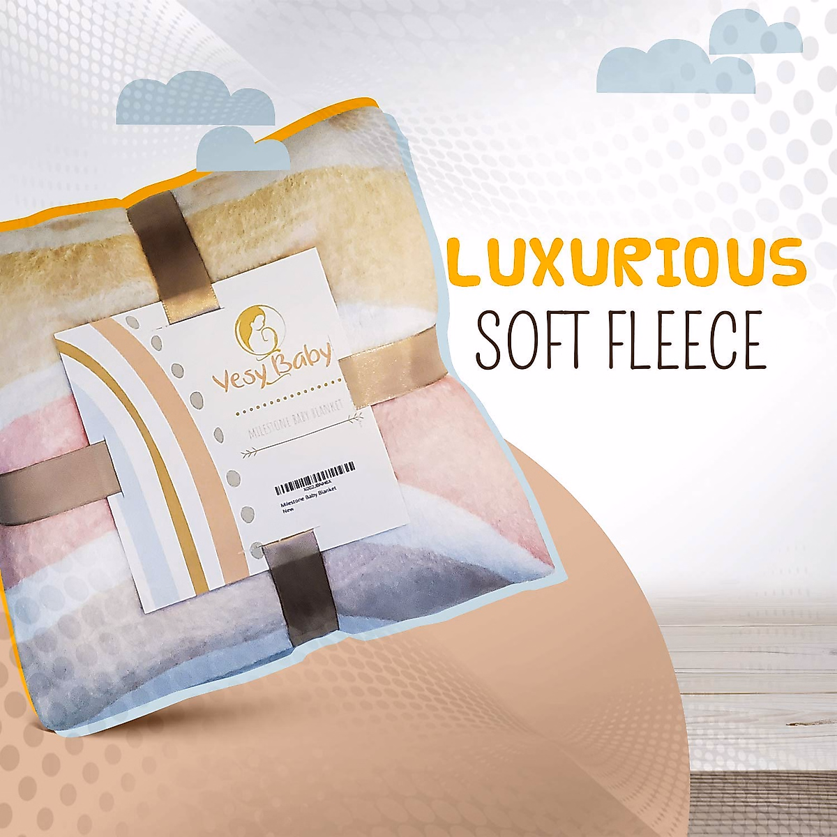 Milestone Blanket Baby Boy or Girl- Baby Monthly Milestone Blanket +Frames- 60"x40" Rainbow Milestone Blanket for Monthly Baby Milestone-Baby Monthly Milestone Blanket Girl-Baby Boy Milestone Blankets