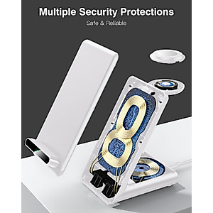 Wireless Charging Station,3 in 1 Wireless Charging Stand Made for Apple Watch Ultra 9 8 7 6 SE 5 4 3,Fast Wireless Charger Made for iPhone 15/Plus/Pro Max/14/13/12/11/X,for AirPods Pro(with Adapter)