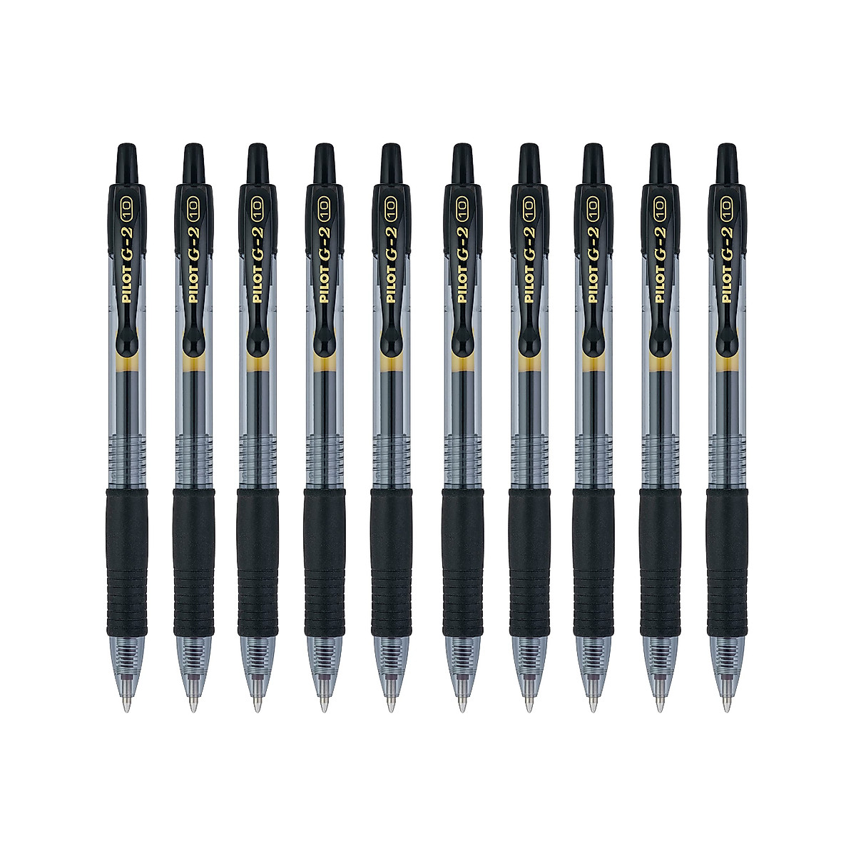 Pilot G2 Retractable Gel Ink Roller Ball Pens, Bold Point Black 10-PACK(31237)