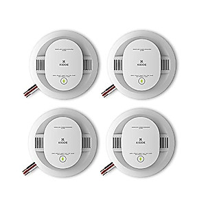 Kidde Hardwired Smoke & Carbon Monoxide Detector, Battery Backup, Interconnectable, LED Warning Light Indicators, 4 Pack & Smoke Detector, Hardwired Smoke Alarm with Battery Backup Included, Pack of 6