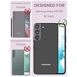 Dretal for Samsung Galaxy S22 5G Case Floral, Military Grade Drop Tested Hard Back & Soft Edge Slim Flower Women Girls Phone Protective Cover + Tempered Glass Screen Protector for Galaxy S22 (Purple)