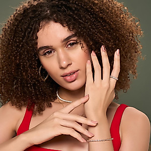 FRIENDLY DIAMONDS 3 Carat IGI Certified Lab Grown Diamond Bracelet Line 7" | 14K in Rose Gold | Serene Pear Lab Diamond Tennis Bracelet | Three Prong Settings | FG-VS1-VS2 Quality