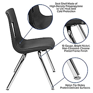 Flash Furniture 76" Oval Wave Collaborative Laminate Activity Table Set with 18" Student Stack Chairs, Oak/Black