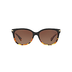 Coach HC8132 Sunglasses, Black Tortoise Gradient/Brown Gradient Polarized, 57 mm