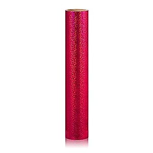 AHIJOY Holographic Sparkle Vinyl Rose Adhesive Vinyl Roll 12"x 5FT Shimmer Vinyl for Cup Mug Stickers DIY Projects Holiday and Party Decor