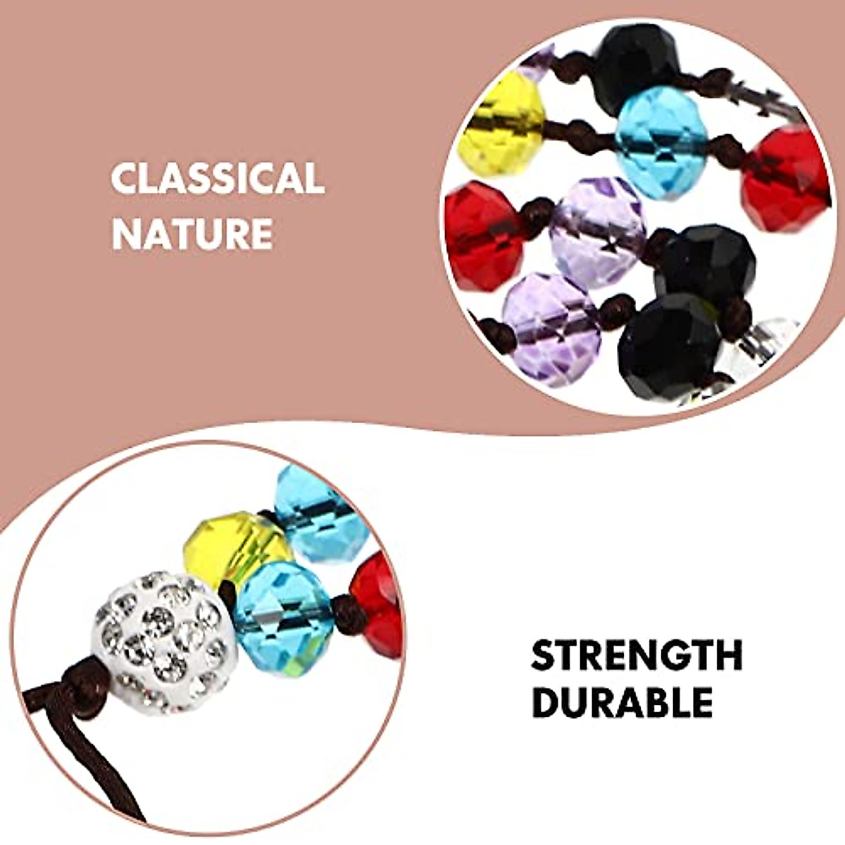 ifundom Phone Charm Strap Crystal Beaded Phone Rhinestone Glitter Long Lanyard Colorful Beads Hanging Neck Straps Bracelet Keychain for Women Girls