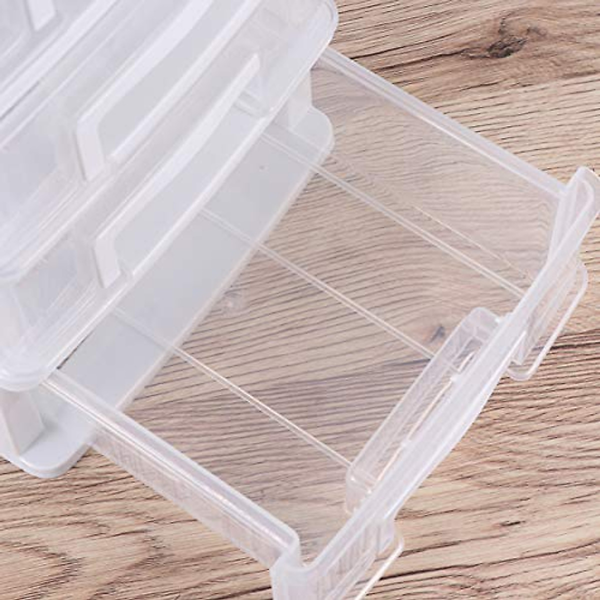 YARNOW 5- Layer Plastic Storage Box Desktop Storage Drawer Units Multifunctional Sundries Storage Container for Home Office White