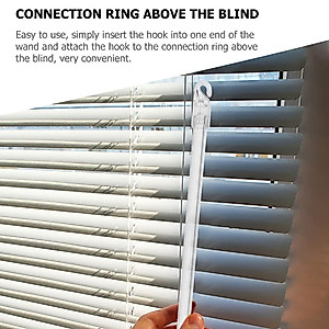 Blinds Stick Hook 24inch Transparent Fiberglass Blind Wand, Long Vertical Blinds Replacement Parts Blinds Stick with Hook and Handle Blind Tilt Wand