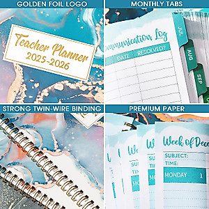 Planner 2023-2024 - Jul.2023 - Jun.2024, 2023-2024 Planner, Academic Planner 2023-2024, 2023-2024 Planner Weekly & Monthly with Tabs, 8" x 10", Flexible Cover, Twin-Wire Binding - Black Waterink