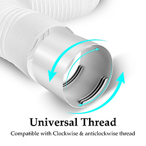 2-PACK Air Conditioner Exhaust Hose Coupler 5 Inch, Supports Clockwise and Counter-Clockwise Thread Hose Connector, Portable AC Coupler