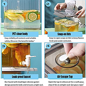 Small Drink Dispenser With Spigots, 84 Oz Plastic Fridge Beverage Dispensers Jug, 0.66 1/2 Gallon 2.5L Ice Tea Milk Lemonade Container, Half Gallon Water Pitcher for Refrigerator (black)