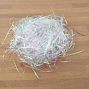 Milisten 20 Grams Iridescent Paper Shred Filler Sparkly Shredded Crinkle Paper for Gift Wrapping and Basket Filling 3MM
