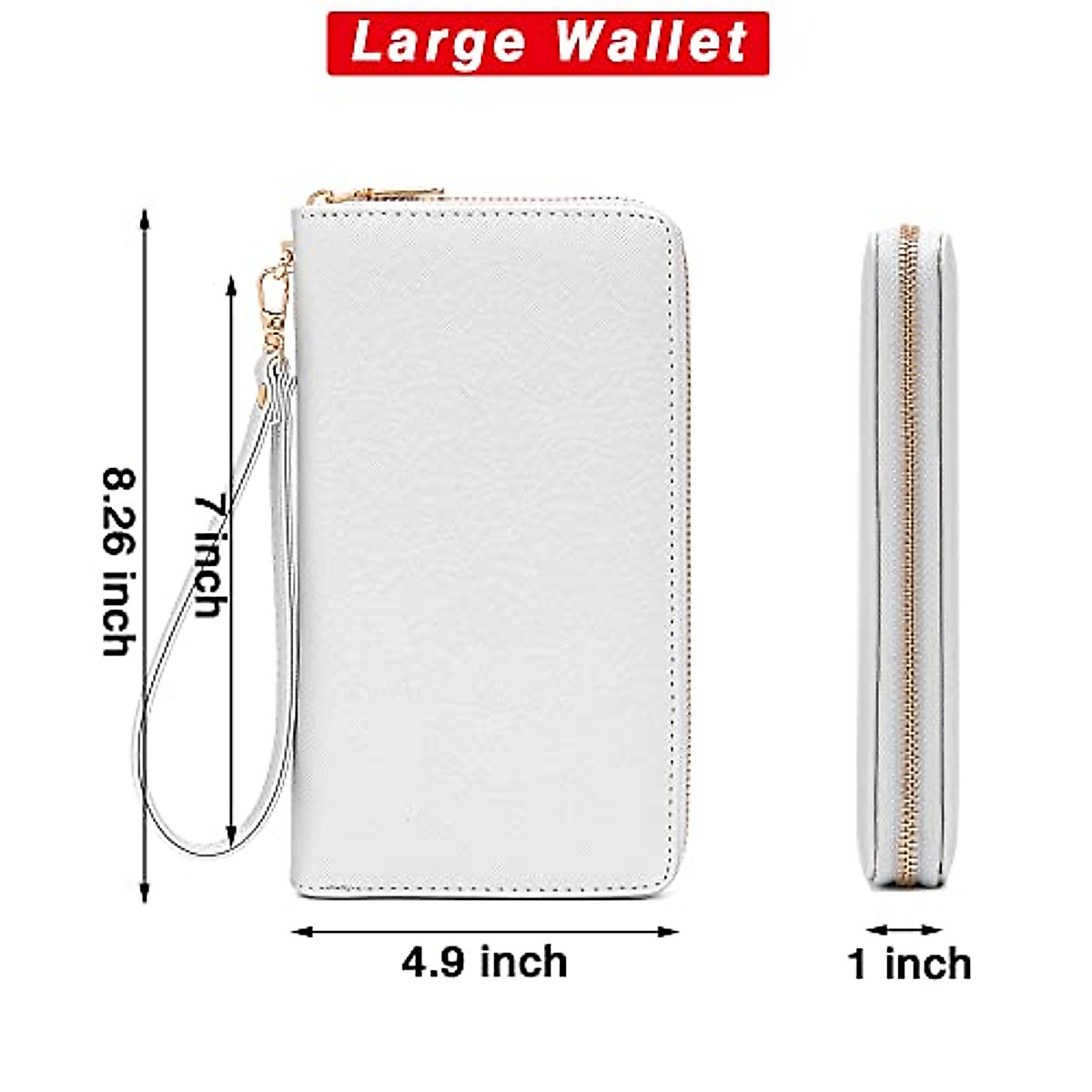 YZAOLL Women's Wallet RFID Blocking PU Leather Large Capacity Zip Around Credit Card Holder Cell Phone Checkbook Storage Bag Zipper Coin Purse,lightsilver
