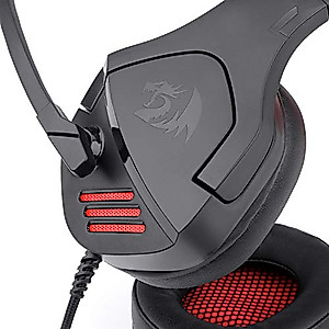 Redragon H250 THESEUS LED Wired Gaming Headset, Stereo Surround-Sound, Noise Cancelling Over-Ear Headphones with Mic, Volume Control, Compatible with PC, PS4/3, Xbox One and Nintendo Switch