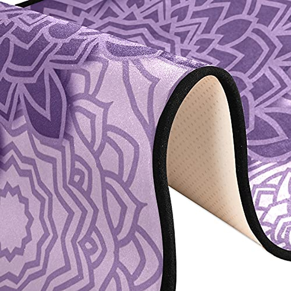 xigua Purple Mandala Boho Runner Rug, Soft Non Slip Long Area Rugs Floor Mat for Hallway Bedroom Living Room Kitchen 72 X 24 Inch