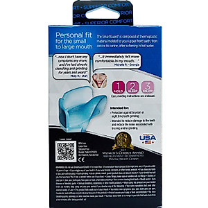 Dental Guard SMARTGUARD ELITE (2 Guards 1 Travel case) Front tooth Custom Anti Teeth Grinding Night Guard for Clenching - Dentist Designed - Bruxing Splint Mouth Protector for Relief of Symptoms