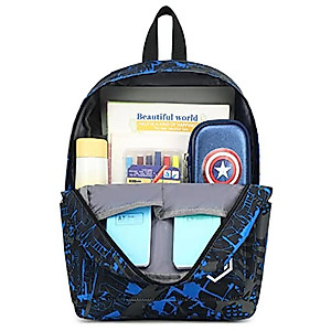 Preschool Backpack Kids Kindergarten School Book Bags for Elementary Primary Schooler (Blue Cool Boy)