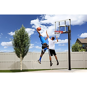 Lifetime Crank Adjust In Ground Tempered Glass Basketball Hoop, 54", Clear