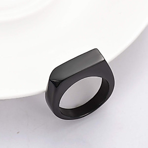 XSMZB Cremation Rings for Ashes Simple Square Band Ring Keepsake Arrow Band Finger Ring Holder Ashes for Pet Human Memorial Urn Ring for Men Women (Black,9)