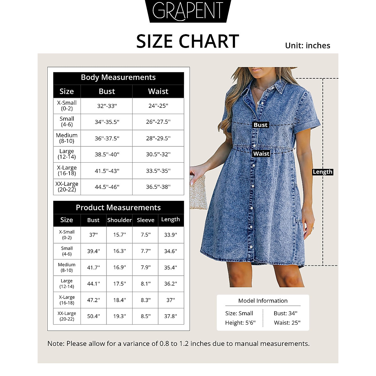 GRAPENT Women’s Swing Dress for Women Button Down Swing Dress for Women Swing Shirt Dress for Women Swing Short Dress for Women Reef Blue Size Large Size 12 Size 14