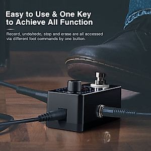LEKATO Guitar Looper Pedal Effect Pedal with Tuner Function Looper Pedal Loops 9 Loops 40 minutes Record Time with USB Cable and 9V 0.6A Pedal Power Supply Adapter