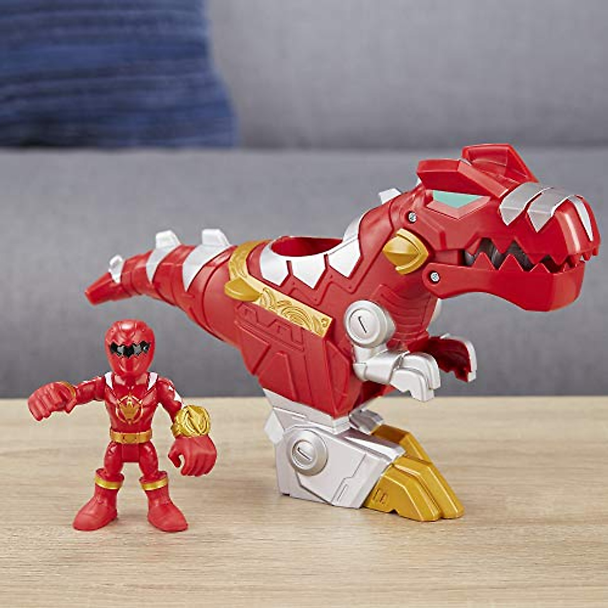 Playskool Heroes Power Rangers Red Ranger & T-Rex Zord 2 Pack, 3" Action Figure & Zord Set, Collectible Toys for Kids Ages 3 & Up