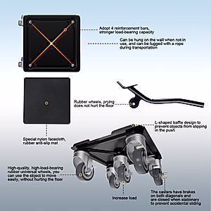 Furniture Lift Mover Tool Set - Furniture Dolly with 5 Heavy-Duty 360-Degree Swivel Universal Wheels and 2 Brakes - Ideal for Moving Carts, Appliances, Equipment, Piano - Max Up for:1000LB (L)