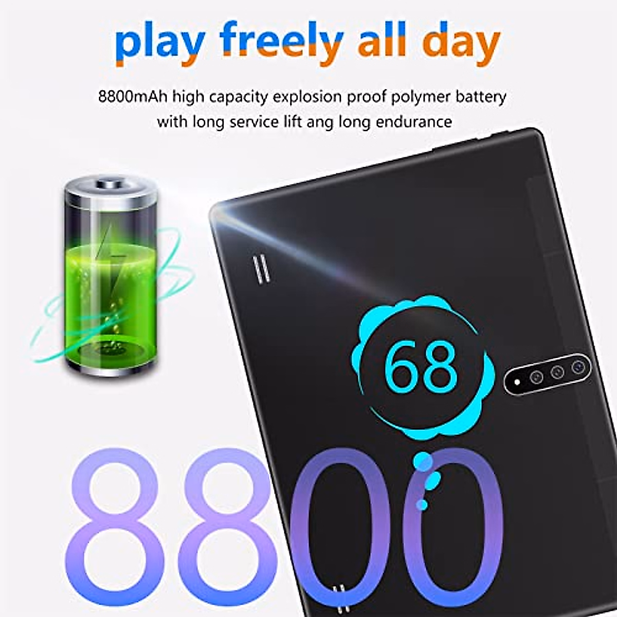 10.1 Tablet, 100240V 4GB 64GB Tablet Call 2.4 5G DualBand WiFi for Work (US Plug)