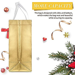 30 Pieces Glossy Reusable Grocery Bag Gift Bags with Handles for Wedding (Gold,12.6 x 4.72 x 11.02 Inch)