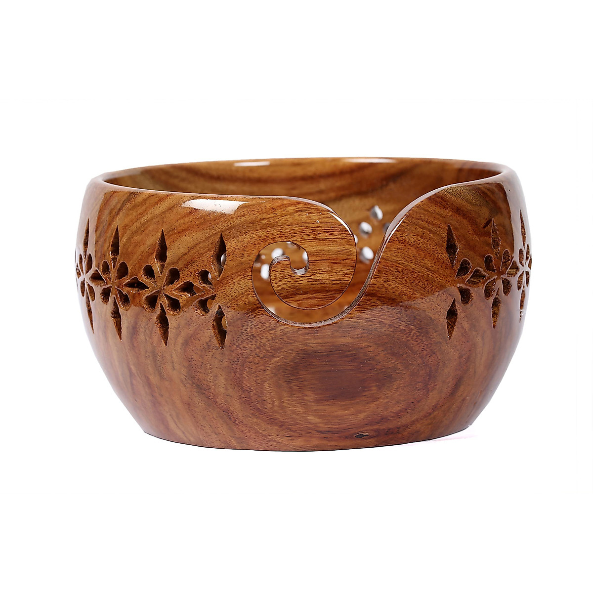 Yarn Bowls with Holes Crochet Bowl Holder Handmade Yarn Storage Bowl for DIY Knitting Crocheting Accessories Yarn Bowl Holder, Wooden Knitting Bowl by Sunrise Wood Store