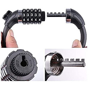 Bicycle Lock, Anti-Theft Mountain Bike Combination Lock, Portable Bicycle Riding Accessories for Bicycles, Motorcycles, Gates(Size:1.8m)