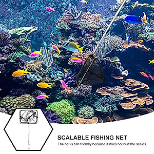 Yardwe and Saltwater * Sturgeon Aquarium Small Fish Tool Tank Accessory Portable Premium Ponds Tackle Retractable Stainless Fishing Dip Catching Nets Folding Outdoor Net 3pcs Trout