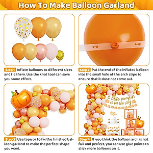 Little Pumpkin Baby Shower Balloon Boxes Decorations, Fall Orange Balloon Garland A Little Pumpkin is On The Way Banner for Autumn Thanksgiving 1st Birthday Girl Gender Reveal Welcome Party Supplies