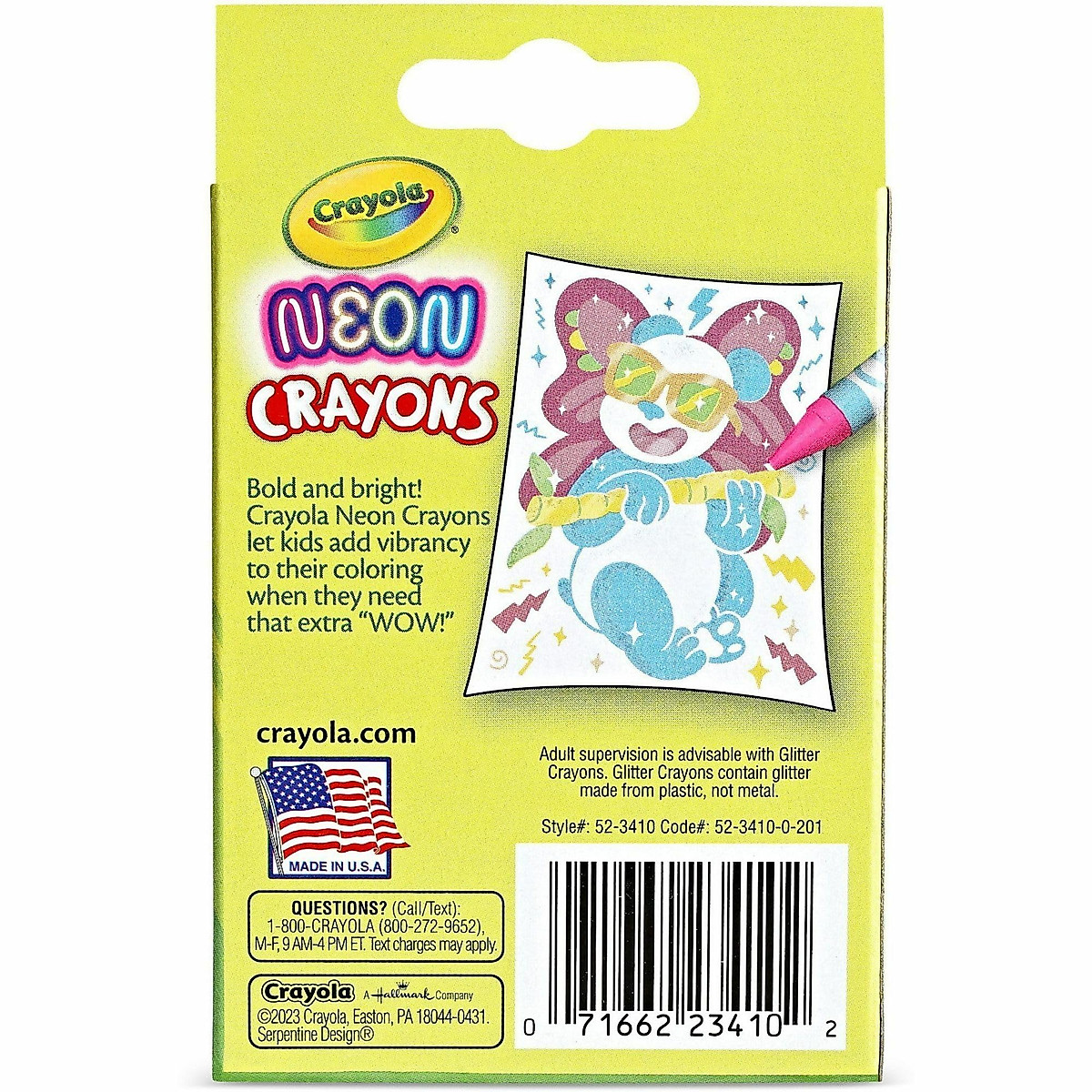 Crayola® Neon Crayons, Assorted Neon Colors, Pack Of 24 Crayons
