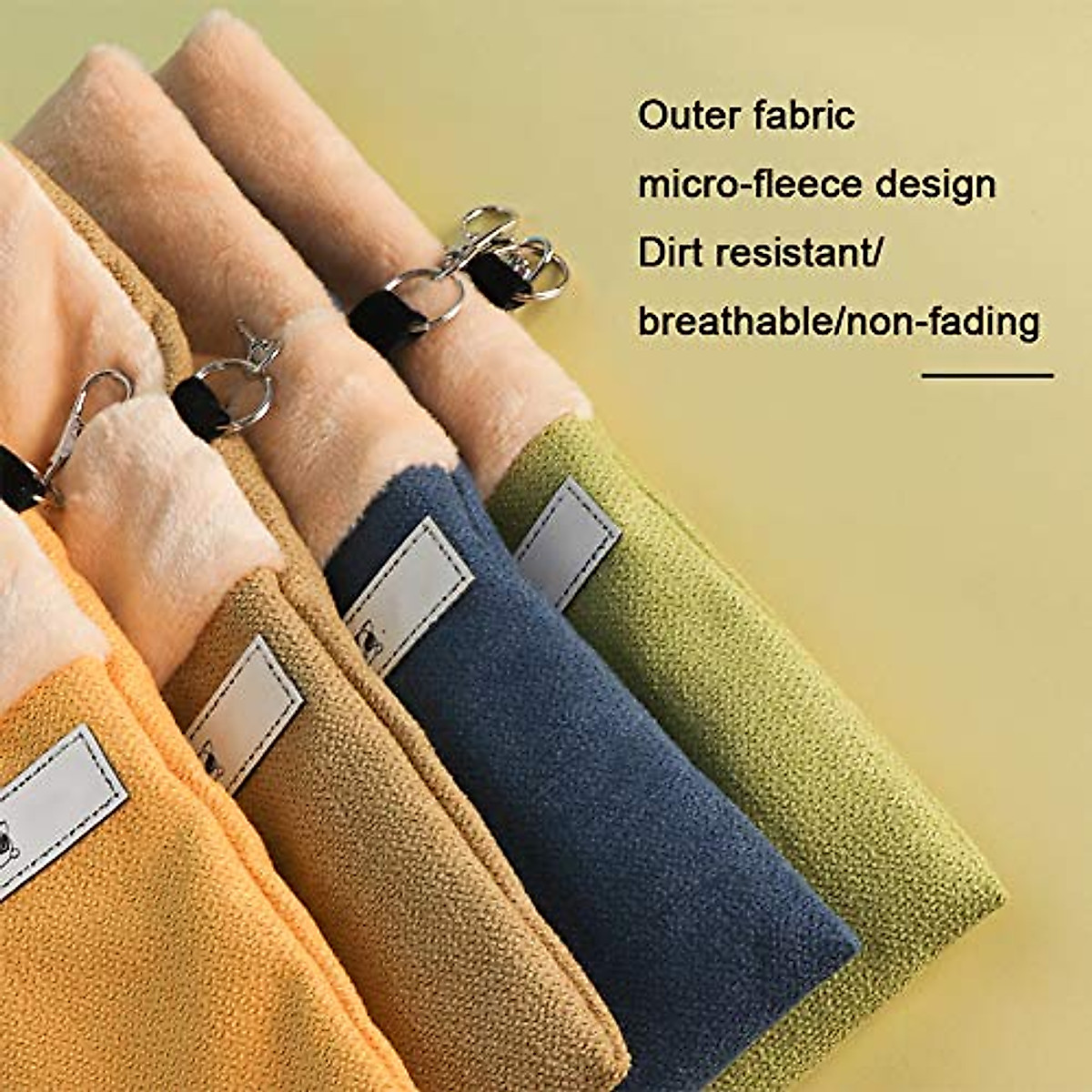 La La Pet® Small Pet Hanging Bed Sleep Pouch with Heated Warm Compartment Pet Hammocks Bed for Hamster Rat Sugar Glider Squirrel Ferret Warm Nest Bed Hideout Cave Pet Cage Accessories (Blue, M)