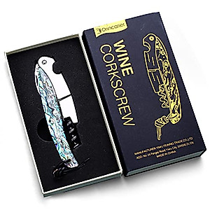 Drincarier Shell Handle Waiter Corkscrews-Wine Openers,Corkscrew Bottle Openers,3-in-1 Wine Key Tool With Foil Cutter & Dual Hinge Fulcrum - Waiters Corkscrew…