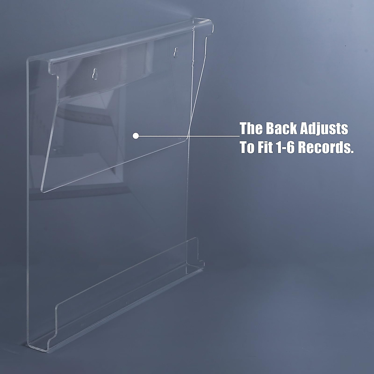 Antilope Vinyl Record Storage Display Shelf Wall Mount, Adhesive Tape Clear Acrylic Floating12 inch LP Album Storage Holder Organizer Hold Up to 6 Single LPs