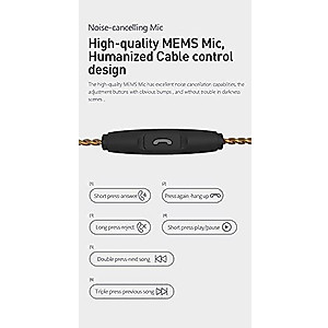 Kinboofi KBEAR KS2 in Ear Earphone, 1BA 1DD Stereo IEM, HiFi Noise Cancelling Sport Hybrid Headphones with PCB Frequency Board, 2 PIN Detachable Cable, for Audiophile (with Mic, Black)