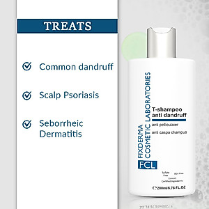 FCL 2% Salicylic Acid T-Shampoo with 1% Tea Tree Oil | Dandruff Shampoo, Psoriasis Shampoo | Itchy Scalp Treatment | Control Excess Oil & Reduces Acne - 6.76 Fl Oz