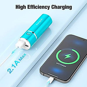 EnergyQC Slim 2 Portable Charger,Ultra-Compact 5000mAh Power Bank External Battery Compatible with iPhone,Samsung Galaxy,Airpods and More-Blue