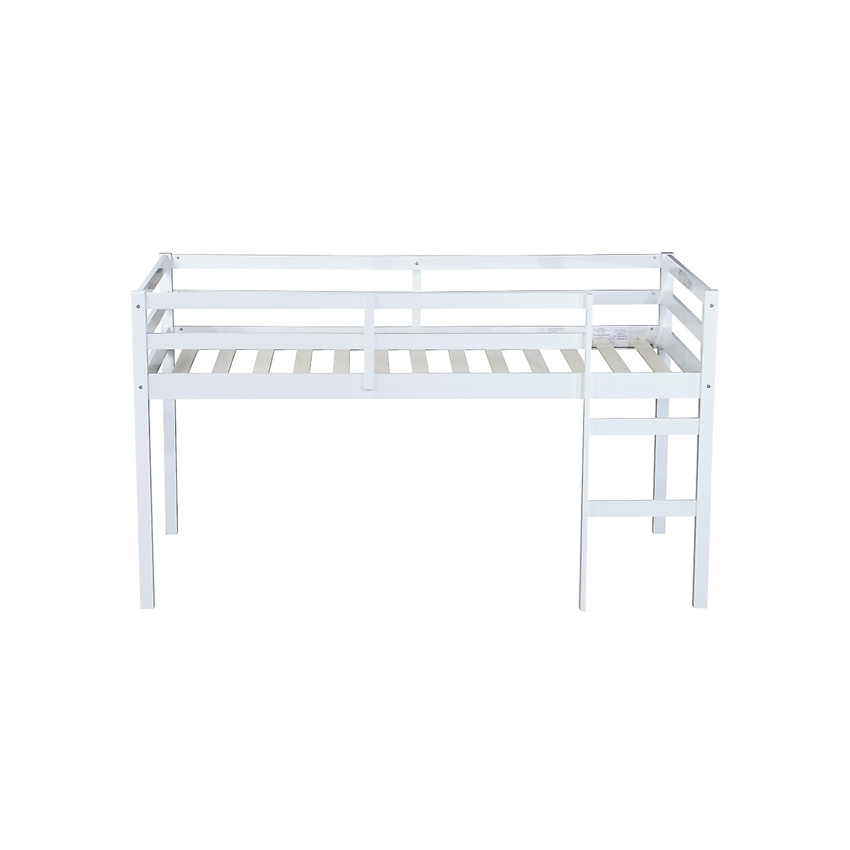 Bellemave Twin Size loft Bed for Kids, Kids loft Bed with Ladder, Wooden loft Bed for Kids, Low loft Bed, White