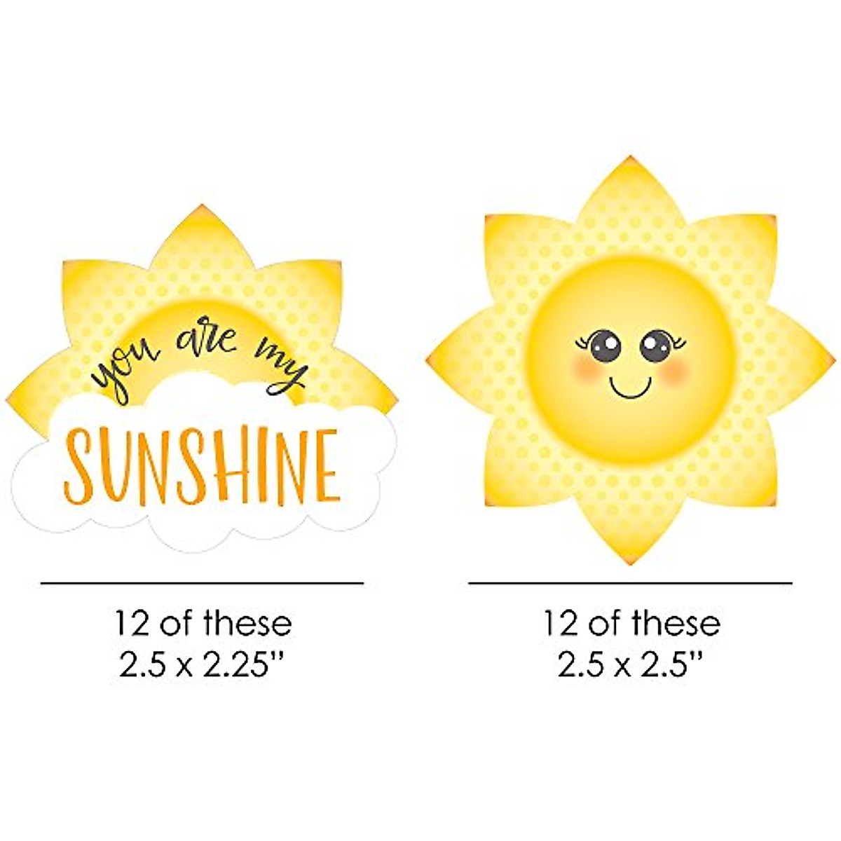 Big Dot of Happiness You are My Sunshine Paper Straw Decor - Baby Shower or Birthday Party Striped Decorative Straws - Set of 24