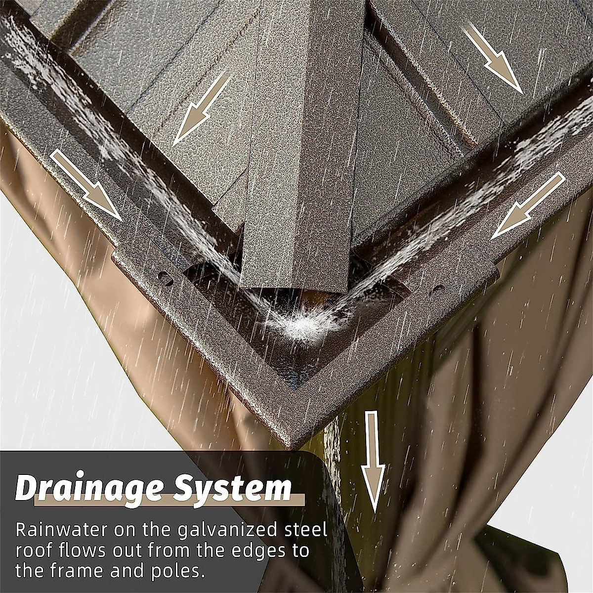 DHPM 12 x14 FT Hardtop Gazebo, Aluminum Metal Gazebo with Galvanized Steel Double Roof Canopy, Curtain and Netting, Permanent Gazebo Pavilion for Patio, Backyard, Deck, Lawn