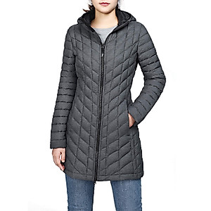 Outdoor Ventures Women's Maryan Hooded Ultra Lightweight Warm Thermolite Long Puffer Coat