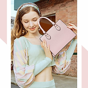 CHICAROUSAL Crossbody Purses and Handbags for Women PU Leather Tote Top Handle Satchel Shoulder Bags (Light Pink)